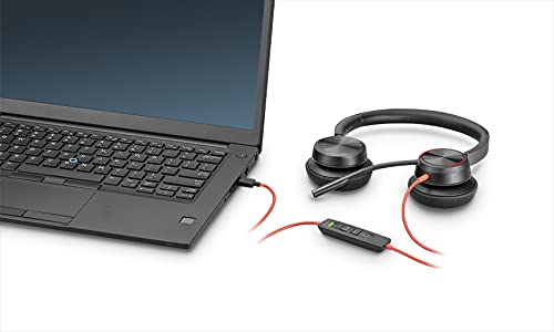 Poly (Plantronics + Polycom) Blackwire 8225 Wired Headset with Boom Mic (Plantronics) - Dual-Ear (Stereo) - USB-C to Connect to Your PC/Mac - Works with Teams, Zoom & More, (214407-01)