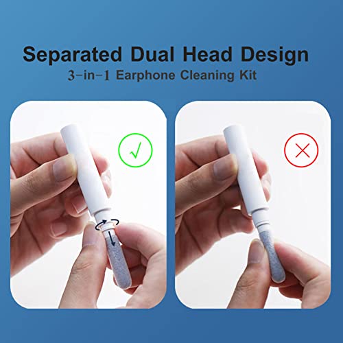 Tresoba Cleaning Pen for Airpods Cleaner Kit Compatible with Airpods Pro 1 2 Wireless Earphones, Airpods Cleaning Tools for Bluetooth Earphones Cleaning Pen (White-1)