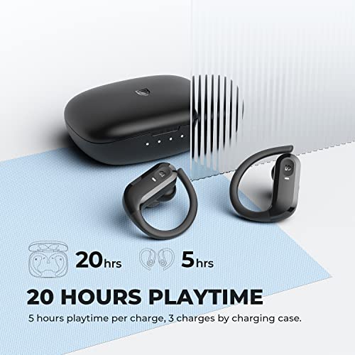 SoundPEATS S5 Wireless Earbuds Over-Ear Hooks Bluetooth Headphones 5.0 in-Ear Stereo Wireless Earphones with Touch Control IPX7 Waterproof for Sports, 12mm Driver, Mono/Stereo Mode, USB-C Charge