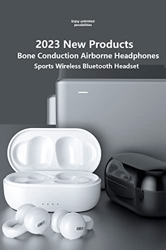 Wireless Ear-Clip Bone Conduction Headphones Bluetooth 5.3, Open Ear Clip on Headphones for Girls,Waterproof Painless Mini Sport Earring Earphone, HiFi Quality/Long Battery Life