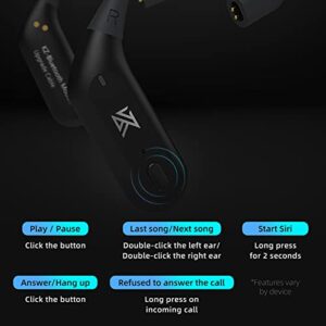 KZ AZ09 PRO Bluetooth 5.2 Module IEM Bluetooth Adapter Waterproof Ear Hook Extra Long Battery Life Bluetooth Cable for ​KZ ZS10 PRO/ZSN Pro X/ZSN PRO/ZEX PRO/AS16/ZAX/DQ6 /CCA CA16 /C12/CRA(C pin)