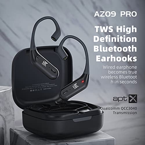 KZ AZ09 PRO Bluetooth 5.2 Module IEM Bluetooth Adapter Waterproof Ear Hook Extra Long Battery Life Bluetooth Cable for ​KZ ZS10 PRO/ZSN Pro X/ZSN PRO/ZEX PRO/AS16/ZAX/DQ6 /CCA CA16 /C12/CRA(C pin)