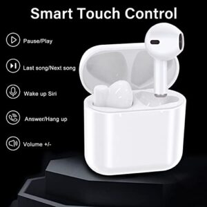 Twshouse Wireless Earbuds Bluetooth 5.1 Headphones, 32H Playtime in-Ear Earphones with Extra Bass, Waterproof for Sport(White).