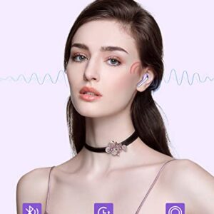 Wireless Earbuds Bluetooth 5.3 Headphones Built-in 4-Mic Clear Call in-Ear Ear Buds Noise Cancelling 30Hrs Playtime Earphones with USB-C Charging Case IPX7 Waterproof Earbuds for iPhone/Android Purple