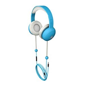 DefenderShield EMF-Free Over-Ear Kids Headphones - Universal Air Tube Wired Crystal Clear Stereo Headset with Microphone & Volume Control - Works with iPhone, Galaxy, iPad & Other Audio Devices