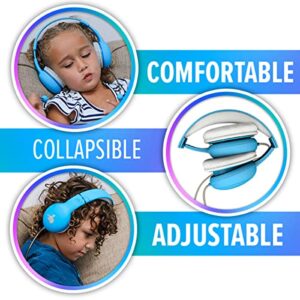 DefenderShield EMF-Free Over-Ear Kids Headphones - Universal Air Tube Wired Crystal Clear Stereo Headset with Microphone & Volume Control - Works with iPhone, Galaxy, iPad & Other Audio Devices