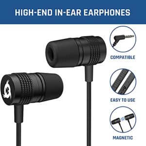 KLIM F1 Earbuds with Microphone + New 2022 + Excellent Audio Quality + Long-Lasting Wired Earphones with Mic + 5 Years Warranty + 3.5 mm Jack in Ear Headphones + Media Controls + Gaming Earbuds