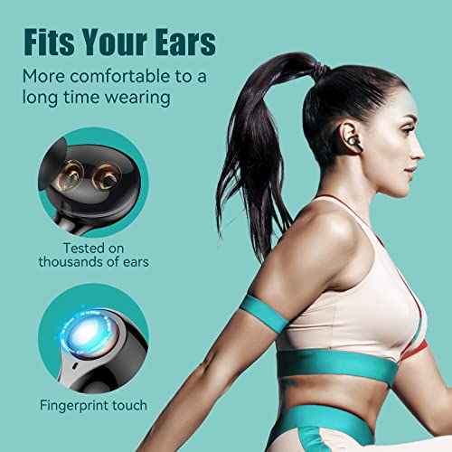 Bluetooth Headphones Wireless Earbuds 40Hrs Playtime with LED Display Charging Case Touch Control 4 Dynamic Drivers in-Ear Earphones with Mic Premium Deep Bass Earphones for Sport Black STACUL-VEAT00L