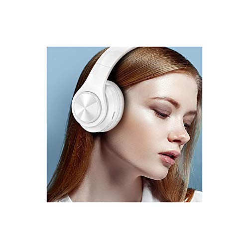 Bluetooth Over Ear Headphones, Colorful LED Lights Headphones with Built-in Mic, Light Weight, Wired and Wireless Foldable HiFi Stereo Headphones for Classroom/Home Office/PC/Mobile Phone-White