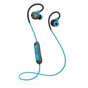 jlab fit sport 3 wireless fitness gym earbuds | bluetooth 4.2 | 6 hour battery life | flexible memory wire |ip55 dust/sweat proof rating | noise isolation | universal track controls | blue