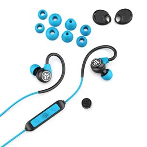 JLab Fit Sport 3 Wireless Fitness Gym Earbuds | Bluetooth 4.2 | 6 Hour Battery Life | Flexible Memory Wire |IP55 Dust/Sweat Proof Rating | Noise Isolation | Universal Track Controls | Blue