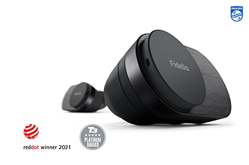 Philips Fidelio T1 True Wireless Headphones with Active Noise Canceling Pro+, Audiophile Quality, Black