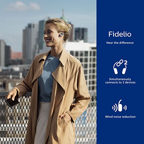 Philips Fidelio T1 True Wireless Headphones with Active Noise Canceling Pro+, Audiophile Quality, Black