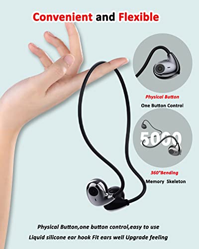 CHNYBQT Air Conduction Headphones，Bluetooth 5.2 Open Ear Headphones Wireless Earphones with Built-in Mic，Flexible and Lightweight Waterproof Sport Headset for Running, Cycling, Hiking, Driving