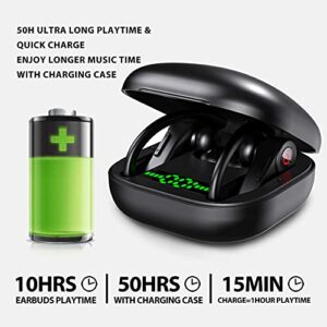 STRXBBR Wireless Earbuds Sport 5.1 Bluetooth Earbuds Sport-50 Hours TWS Totally Sports Wireless Headphone IPX7 Waterproof in-Ear Buds Bluetooth Headphones with Microphone for Running/Gym/Exercise