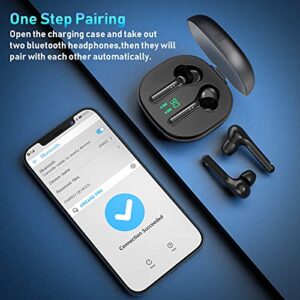 AMZANE Wireless Earbuds Bluetooth Headphones with Wireless Charging Case and LED Digital Display Bluetooth 5.1 HD Bass Sound Earphones Touch Control Built-in Mic Headsets 35Hrs Playtime for Sport Work