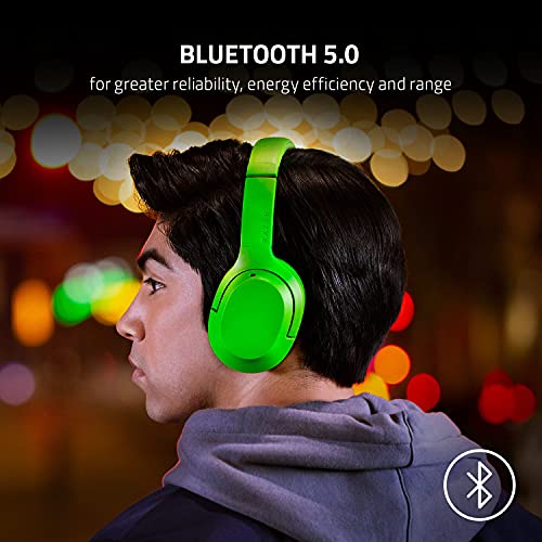 Razer Opus X Wireless Low Latency Headset: Active Noise Cancellation (ANC) - Bluetooth 5.0-60ms Low Latency - Customed-Tuned 40mm Drivers - Built-in Microphones - Green