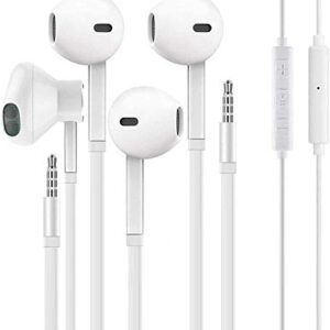 Aux Headphones/Earphones/Earbuds 3.5mm Wired Headphones Noise Isolating Earphones with Built-in Microphone & Volu