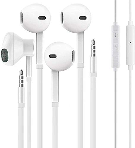 Aux Headphones/Earphones/Earbuds 3.5mm Wired Headphones Noise Isolating Earphones with Built-in Microphone & Volu