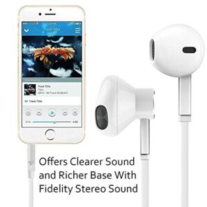 Aux Headphones/Earphones/Earbuds 3.5mm Wired Headphones Noise Isolating Earphones with Built-in Microphone & Volu