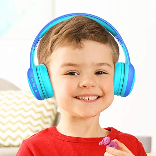 gorsun Bluetooth Kids Headphones with 85dB Limited Volume, Children's Wireless Bluetooth Headphones, Foldable Bluetooth Stereo Over-Ear Kids headsets - Blue