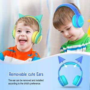 gorsun Bluetooth Kids Headphones with 85dB Limited Volume, Children's Wireless Bluetooth Headphones, Foldable Bluetooth Stereo Over-Ear Kids headsets - Blue