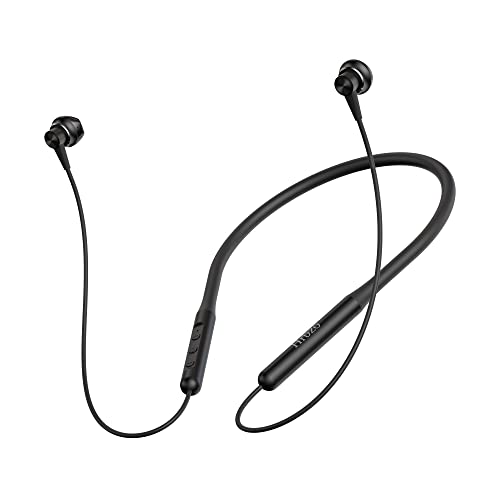 Hrbzo Neckband Wireless Headphones Around The Neck Bluetooth Earbuds Wireless 10 mm Drivers Foldable & Lightweight Build- Black