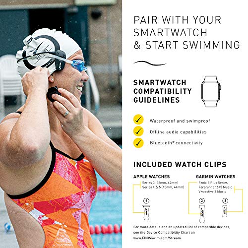 FINIS Amnis Stream Swim Bluetooth Headphones, Black