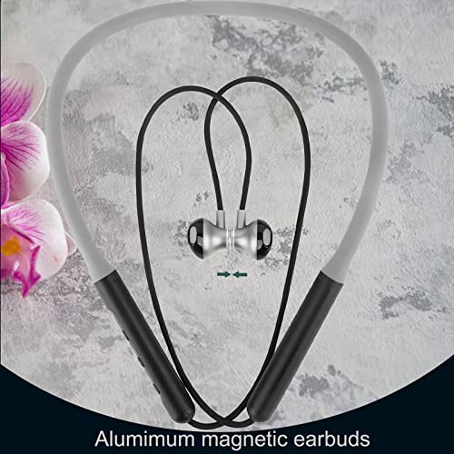 ZXQ Q2 Wireless Neckband Bluetooth Headphones, Neckband Earbuds with Magnetic, Sport Earphones with Microphone,12 Hours Playtime Lightweight Sweatproof for Workout with Carry Case Ear Hook(Grey)