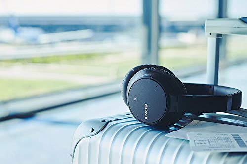 Sony Noise Cancelling Headphones - Wireless Bluetooth Over The Ear Headset with Mic for Phone-Call and Alexa Voice Control – Black + NeeGo 3.5mm Headphone Extension Cable, 10ft