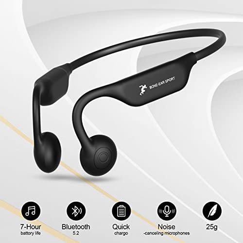 ZRUHIG Bone Conduction Headphones, Open Ear Bluetooth Headphones-Built in Mic Wireless Bluetooth 5.2 Sport Headset IP67 Sweat Resistant for Running,Bicycling,Hiking,Driving,Workouts