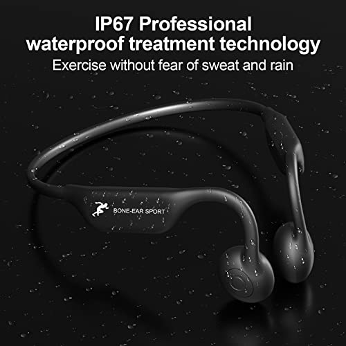 ZRUHIG Bone Conduction Headphones, Open Ear Bluetooth Headphones-Built in Mic Wireless Bluetooth 5.2 Sport Headset IP67 Sweat Resistant for Running,Bicycling,Hiking,Driving,Workouts