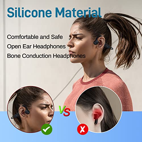 DACOM Bone Conduction Headphones Wireless Bluetooth 5.3 Fast Charge IPX7 Waterproof Sports Open Ear Headphones Built-in Mic with Headband Noise Canceling Earphones for Running Workout Black