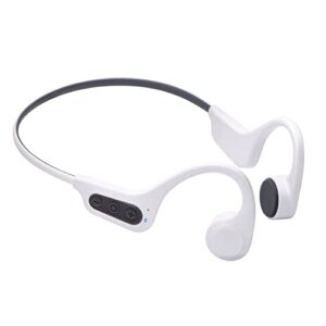 tokani bone conduction wireless headphones, open ear headphones bluetooth 5.3 with mic, sports sweatproof headset for running, cycling, workouts use-white