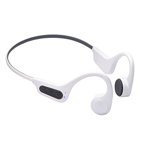 TOKANI Bone Conduction Wireless Headphones, Open Ear Headphones Bluetooth 5.3 with Mic, Sports Sweatproof Headset for Running, Cycling, Workouts Use-White