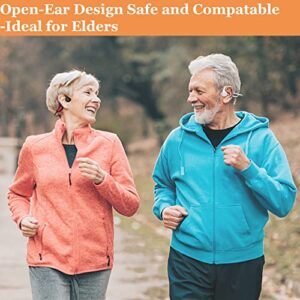 TOKANI Bone Conduction Wireless Headphones, Open Ear Headphones Bluetooth 5.3 with Mic, Sports Sweatproof Headset for Running, Cycling, Workouts Use-White