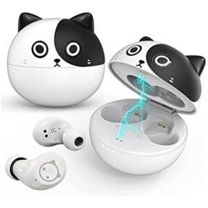 Instiwitt Cute Milk cat Kids Earbuds in-Ear Wireless Bluetooth with Microphone, 36 Hours Play time, Low Latency, is The Best Gift for Halloween, Birthday, Christmas, for School, Work, Sports