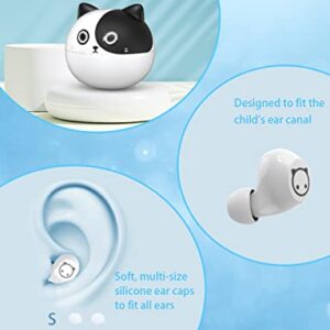 Instiwitt Cute Milk cat Kids Earbuds in-Ear Wireless Bluetooth with Microphone, 36 Hours Play time, Low Latency, is The Best Gift for Halloween, Birthday, Christmas, for School, Work, Sports