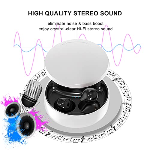 Smallest Invisible Earbuds Wireless Ear Buds Bluetooth in Ear Mini Discreet Small Tiny Earpiece Sleep Earbuds Hidden with Charging Case Headphones for Small Ears Work Sleeping Android iOS Black