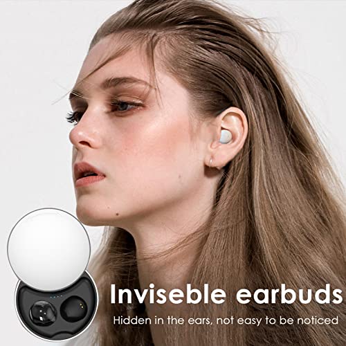 Smallest Invisible Earbuds Wireless Ear Buds Bluetooth in Ear Mini Discreet Small Tiny Earpiece Sleep Earbuds Hidden with Charging Case Headphones for Small Ears Work Sleeping Android iOS Black