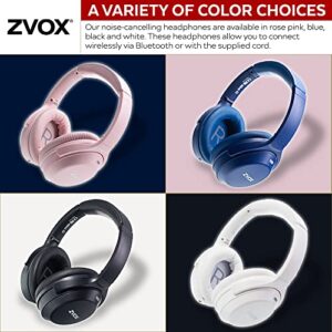 ZVOX Noise Cancelling Headphones - Over Ear Bluetooth Headphones with AccuVoice Technology, Wireless Bluetooth Headphones with Microphone, AV52 Wireless Over the Ear Headphones & Carrying Case - Black