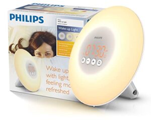 philips wake-up light, sunrise simulation, bedside lamp, tap to snooze, hf3500/60