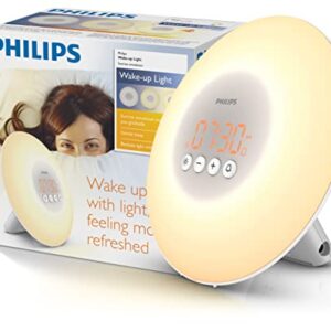 Philips Wake-up Light, Sunrise Simulation, Bedside Lamp, Tap to Snooze, HF3500/60