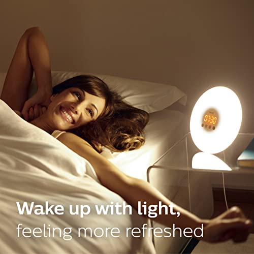 Philips Wake-up Light, Sunrise Simulation, Bedside Lamp, Tap to Snooze, HF3500/60