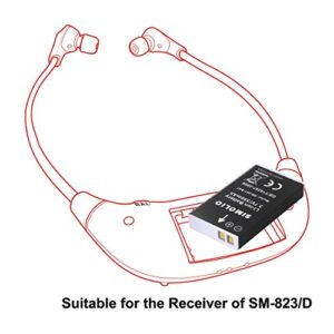 Li-ion Battery for SIMOLIO Wireless TV Headphones SM-823, SM-823D, Rechargeable and Replaceable Battery for Simolio Wireless TV Hearing Assistance Headsets