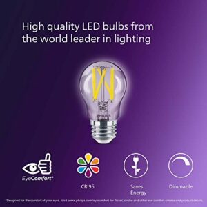 Philips LED Flicker-Free A15 Ultra Definition Light Bulb, Dimmable Warm Glow Effect, 750 Lumen, 2700-2200K, EyeComfort Technology, 6.6W=60W, E26 Base, Title 20 Certified, 2-Pack