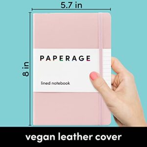 PAPERAGE Lined Journal Notebook, (Blush), 160 Pages, Medium 5.7 inches x 8 inches - 100 GSM Thick Paper, Hardcover