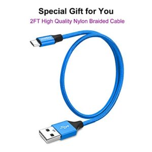 Micro USB Charger Cable Blue - Sagmoc Android Charging Cord Nylon Braided 5 Pack 2FT 3FT 6FT 6FT 10FT for Samsung S7 S6 Edge, Kindle, Note 5, Android Smartphone, MP3, Tablet and More