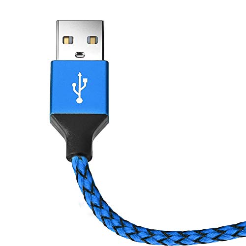 Micro USB Charger Cable Blue - Sagmoc Android Charging Cord Nylon Braided 5 Pack 2FT 3FT 6FT 6FT 10FT for Samsung S7 S6 Edge, Kindle, Note 5, Android Smartphone, MP3, Tablet and More