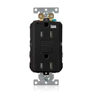 leviton g5262-wte 15a-125v extra-heavy duty industrial grade weather/tamper-resistant duplex self-test gfci receptacle, black, 15-amp